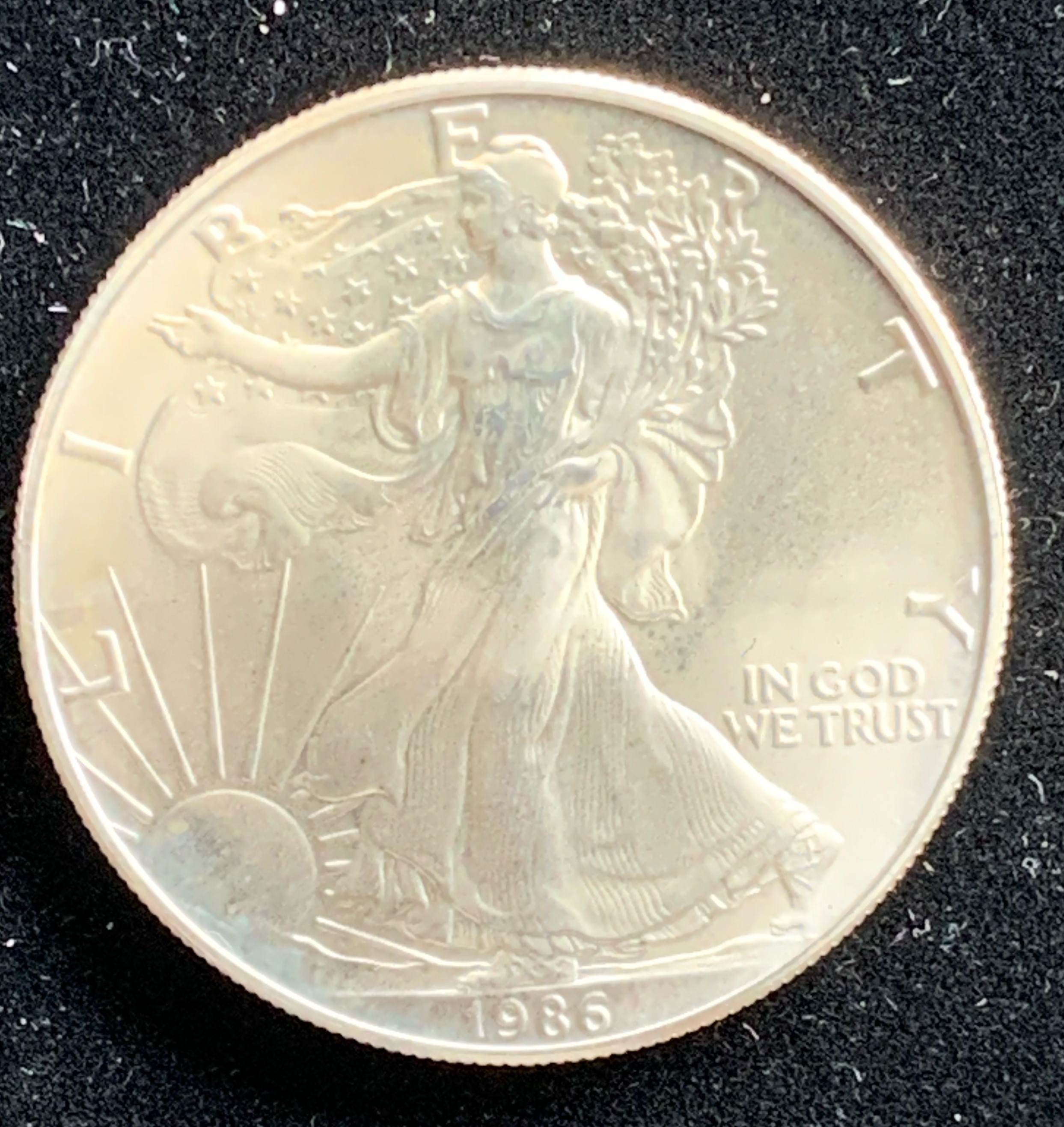 1oz .999 FINE SILVER, AMERICAN SILVER EAGLE, 1ST YEAR ISSUE BU BRIGHT ...