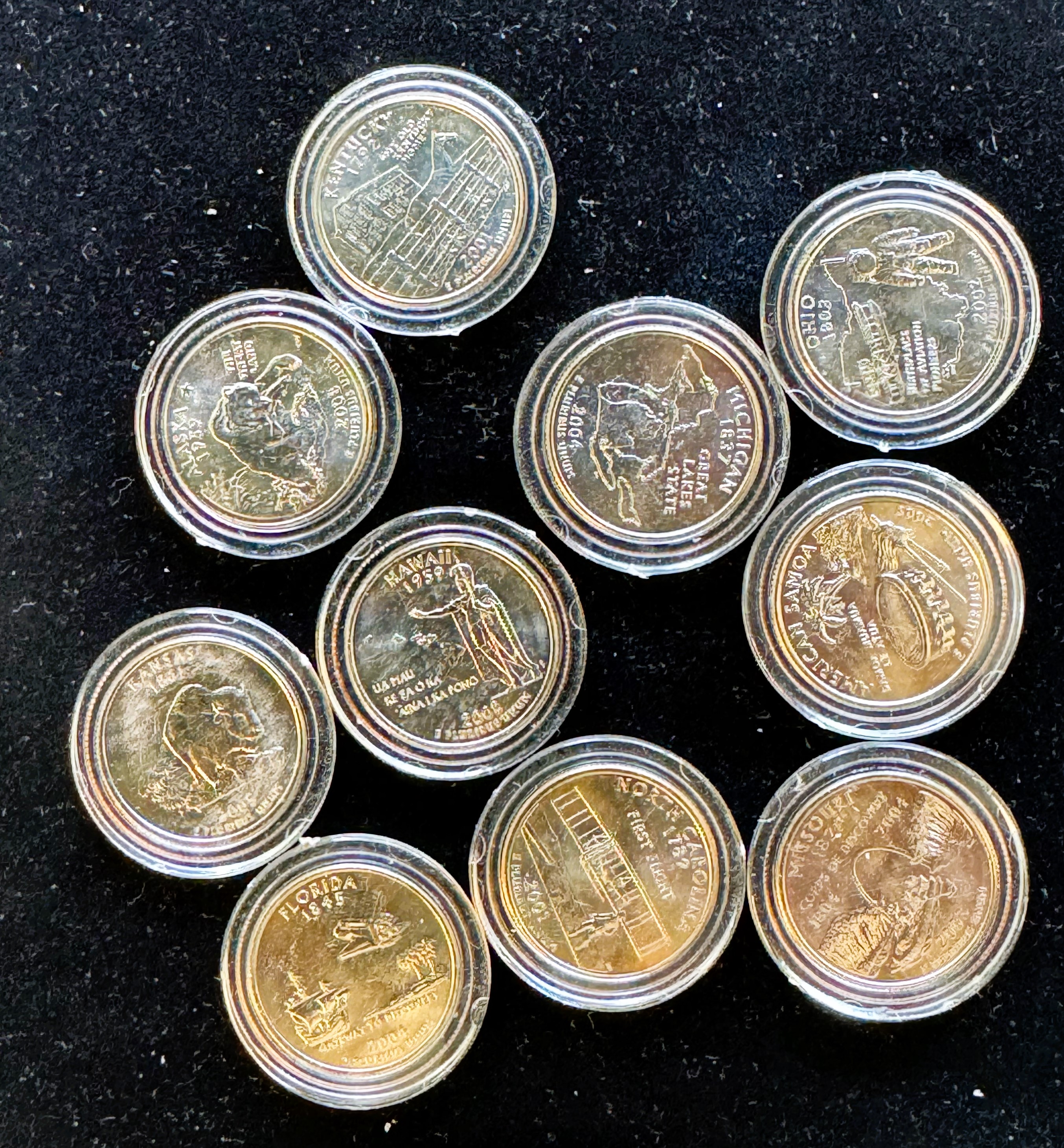 U.S. STATE QUARTER COLLECTORS COINS, 10 RANDOM UNCIRCULATED QTRS IN ...
