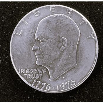 1976-D UNC "TYPE I" EISENHOWER $1 DOLLAR, BRIGHT LUSTER COIN | Property ...