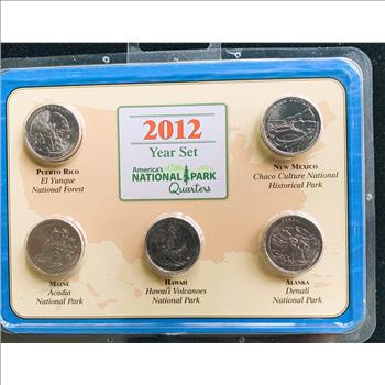 2012 YEAR SET, AMERICA'S NATIONAL PARK QUARTERS, 5 COINS ANNUAL ISSUE ...