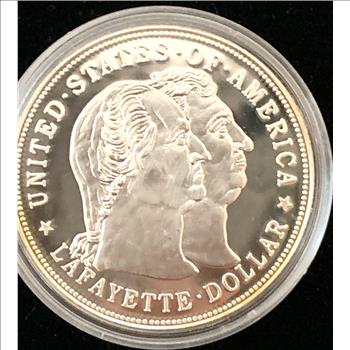 2004 1900 LAFAYETTE DOLLAR COPY PROOF COPPER SILVER PLATED ORIG CASE W ...