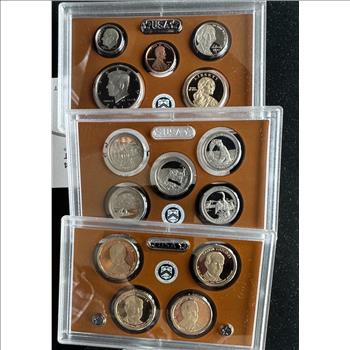 2014-S UNITED STATES MINT PROOF SET, (13) 3 SETS OF ABSOLUTE GEM COINS ...