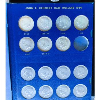JOHN F KENNEDY HALVES COLLECTION 1964- IN WHITMAN BOOK, 15 QUALITY ...