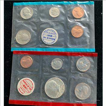 1969 U.S. MINT COIN SETS, D & P MINTS, 10 UNCIRCULATED COINS IN ORIG US ...