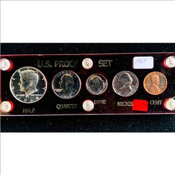 1969 SILVER US PROOF SET COINS, "HIGH GRADE" IN ORIG GOV CASE ...