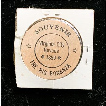 WOODEN NICKEL COIN, OLD VIRGINIA CITY SOUVENIR UNC | Property Room
