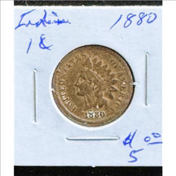 1880 INDIAN HEAD CENT, NICE DETAILS COIN | Property Room