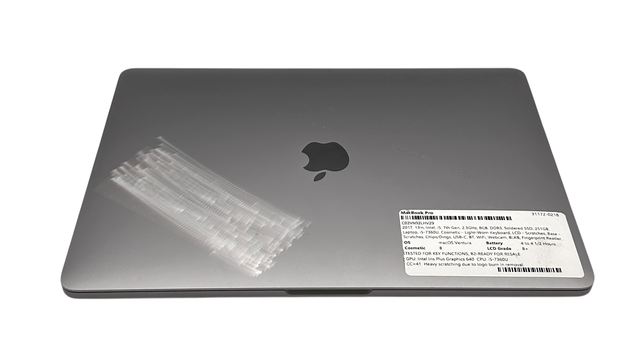 Apple MacBook Pro 13" 2017 Intel Core i5 @ 2.3GHz 8GB 256GB | Property Room