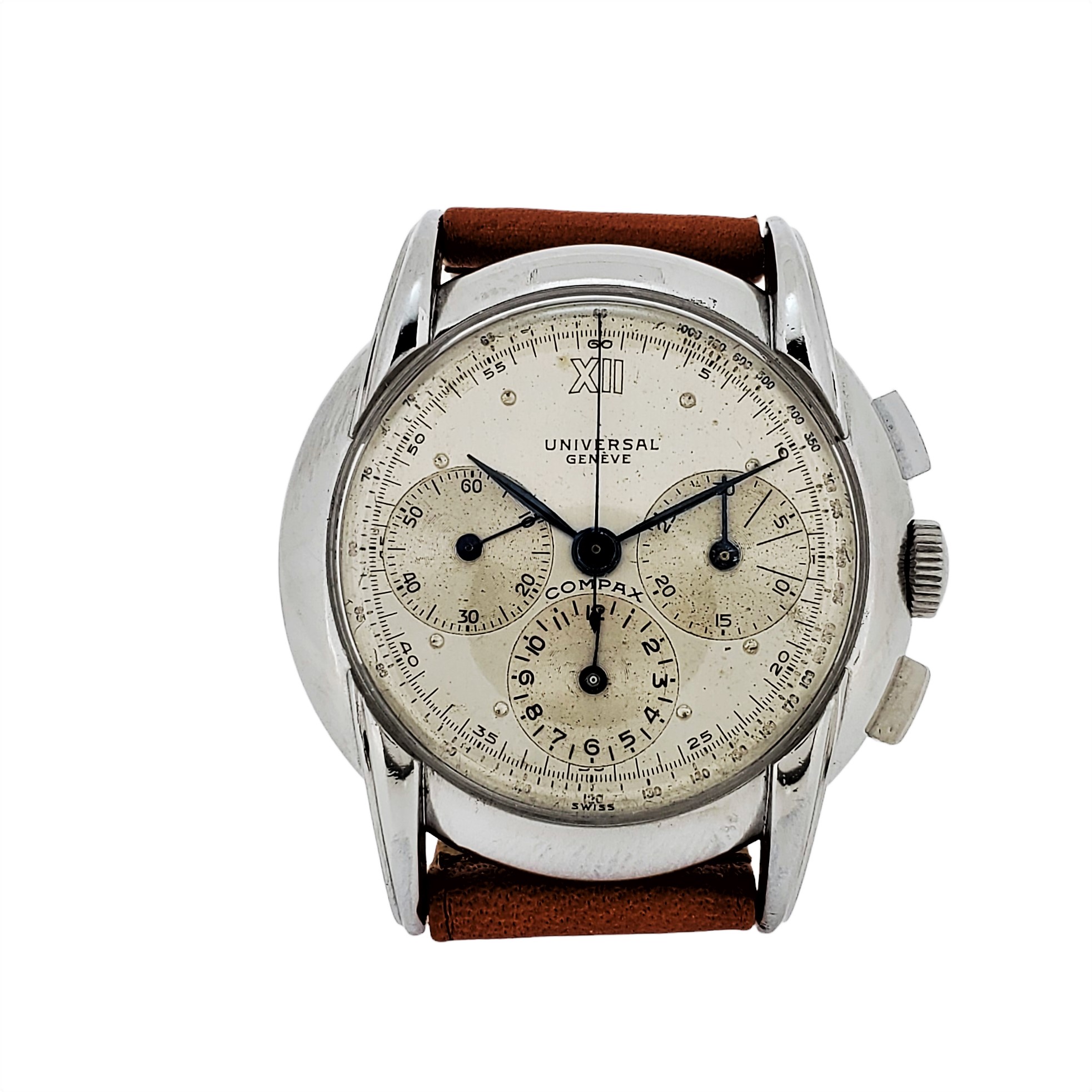 Universal Genève Compax chronograph made in stainless steel | Property Room