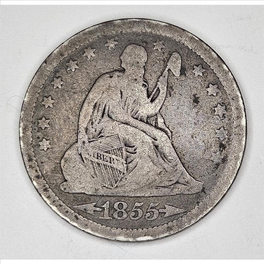 1855 w/Arrows Seated Liberty Quarter - USA Coin - NO RESERVE ...