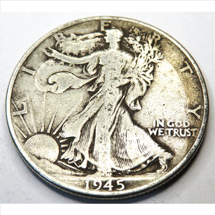 1945 Walking Liberty Half Dollar -90 % US SIlver Coin | Property Room