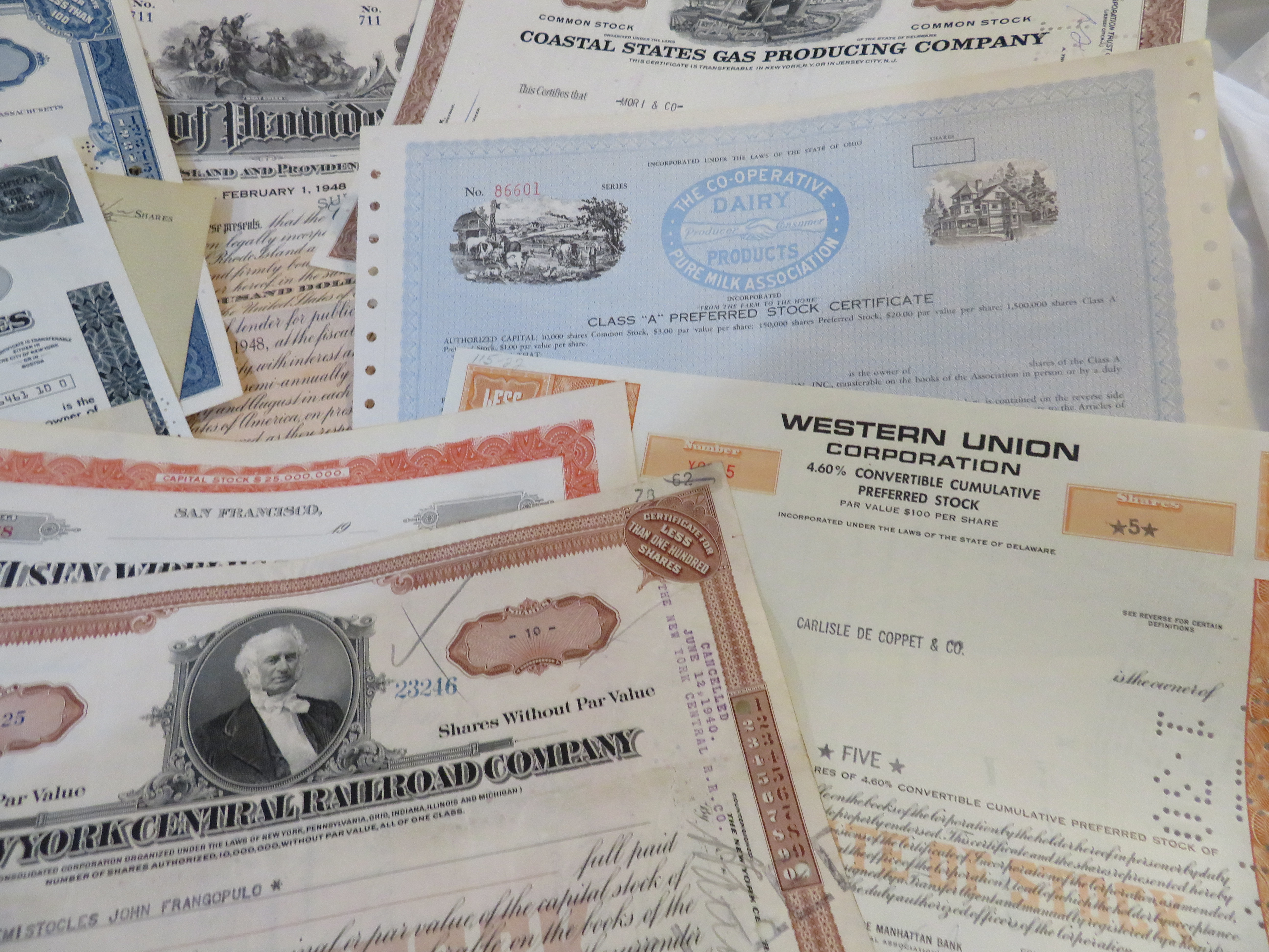 (10) Vintage Collectible Stock Certificates | Property Room
