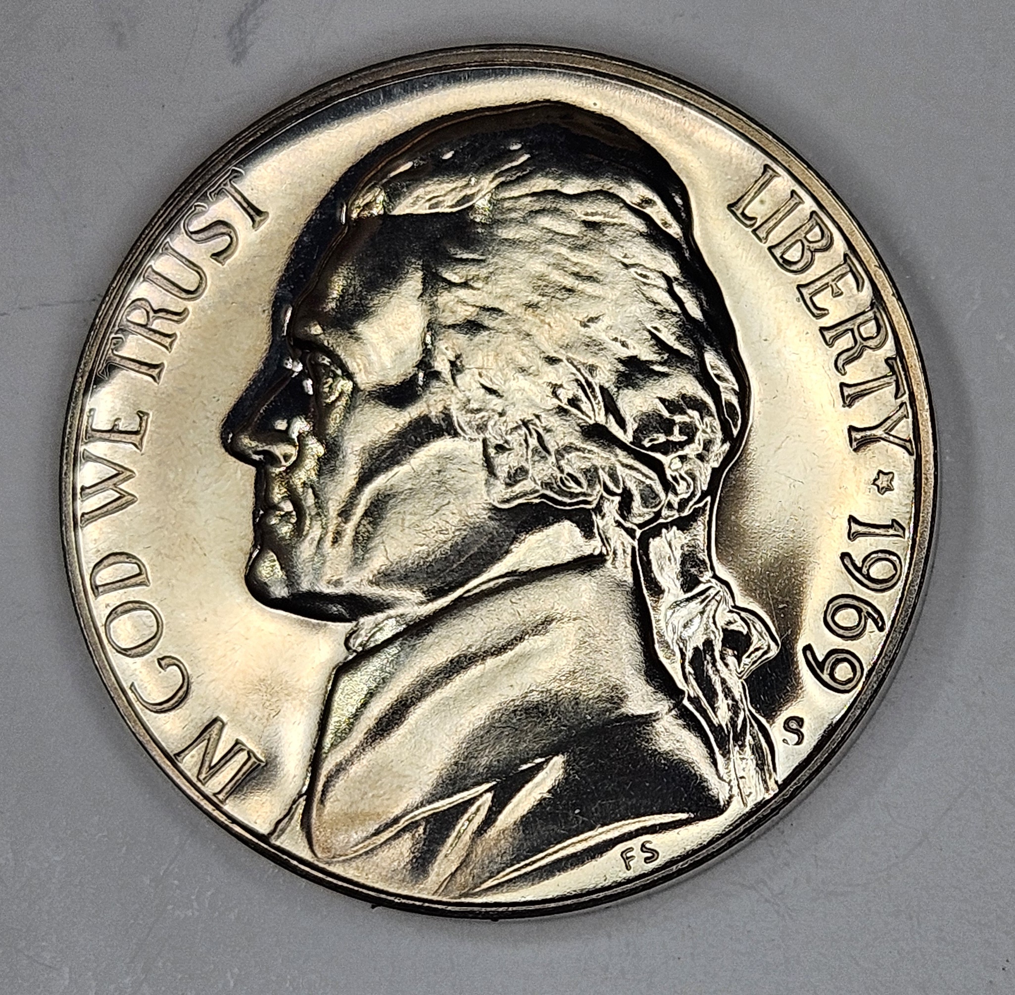 1969 s Jefferson Proof Nickel- USA Coin | Property Room