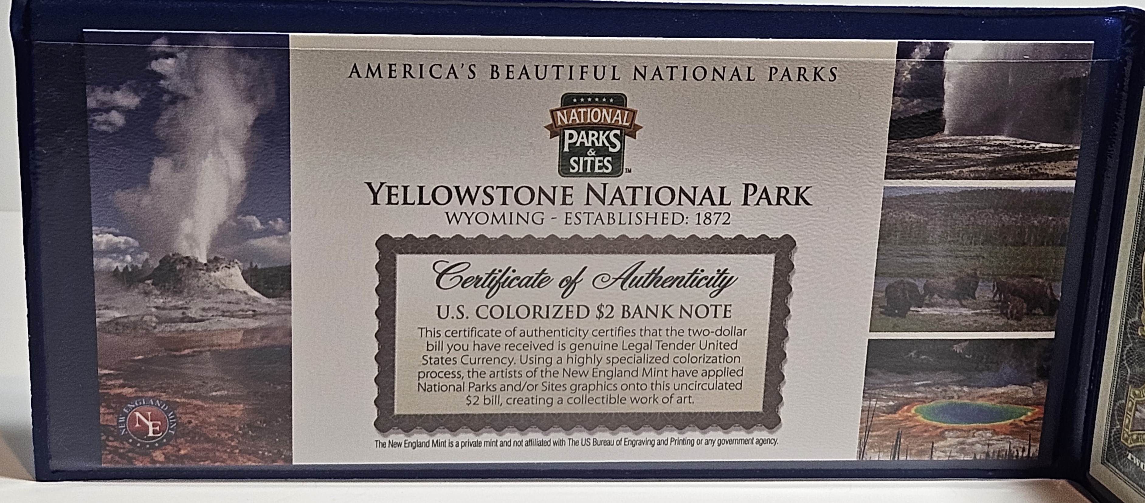 2003 A $2 Uncirculated Colorized Yellowstone National Park ...