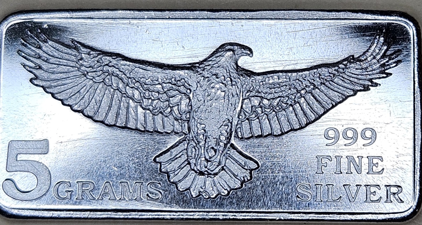 5 Gram Eagle Design Silver Bar | Property Room