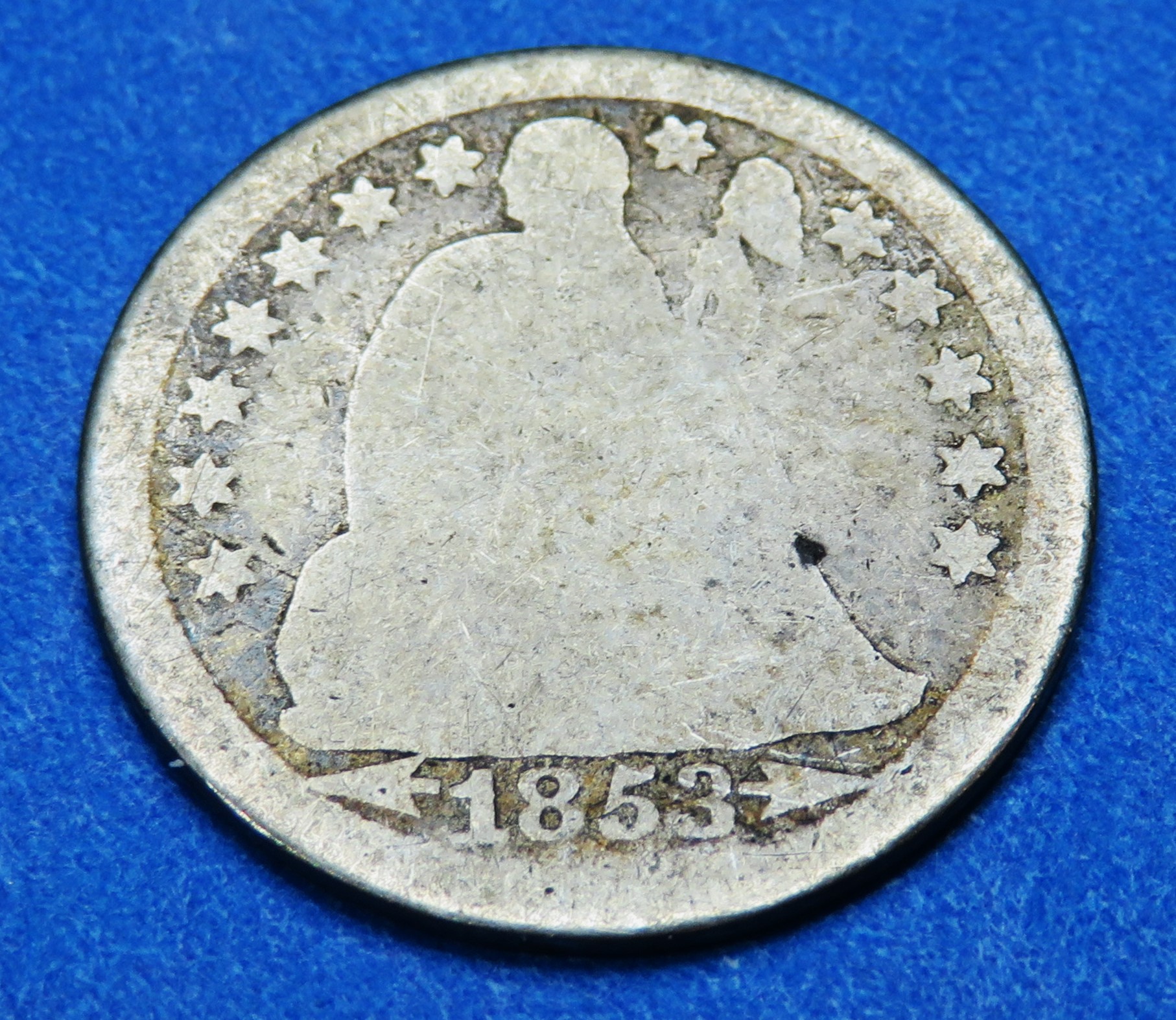 1853 w/Arrows Seated Liberty Dime | Property Room