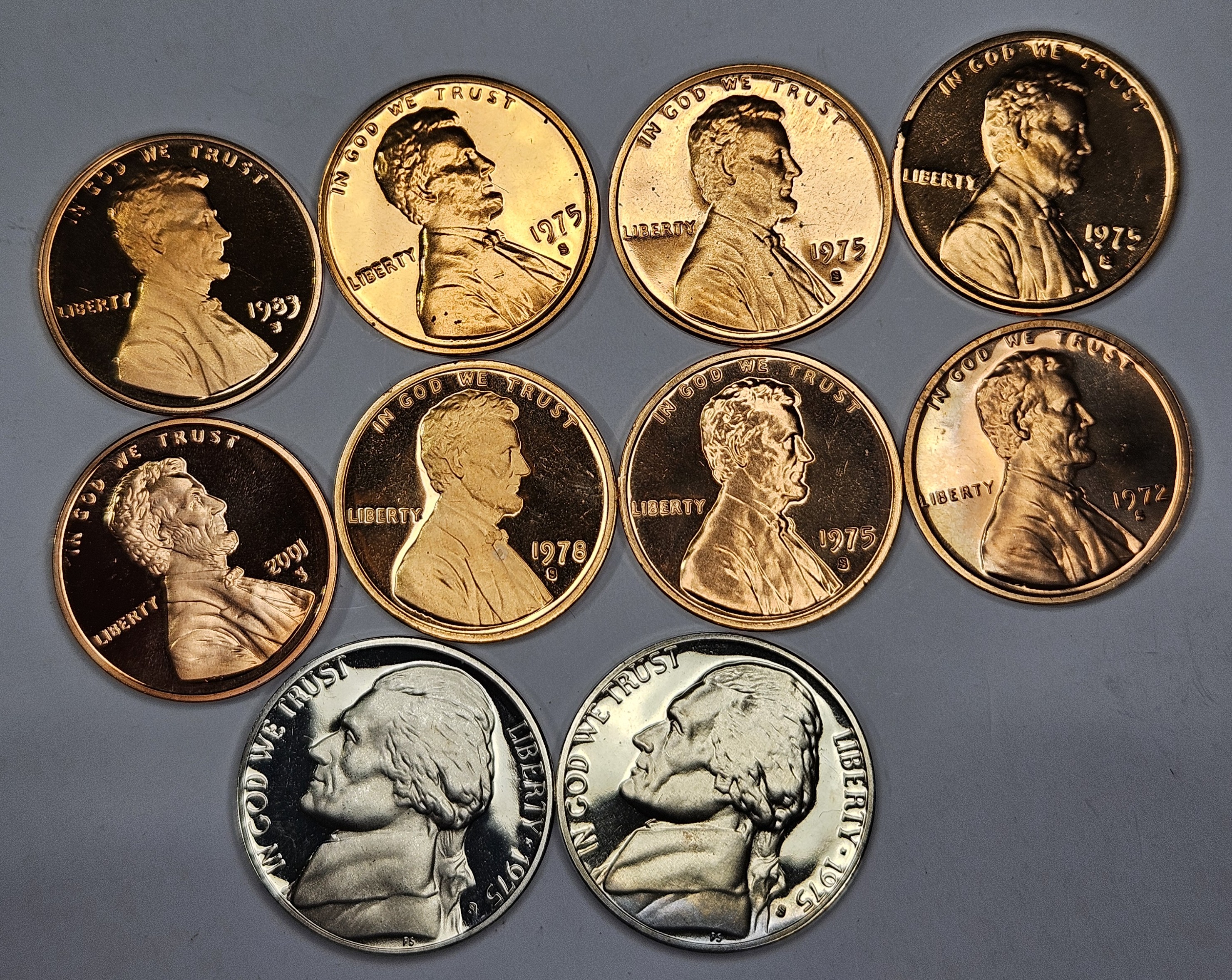 Collector's Lot of EIGHT Gem Proof Lincoln Cents- TWO Gem Proof ...