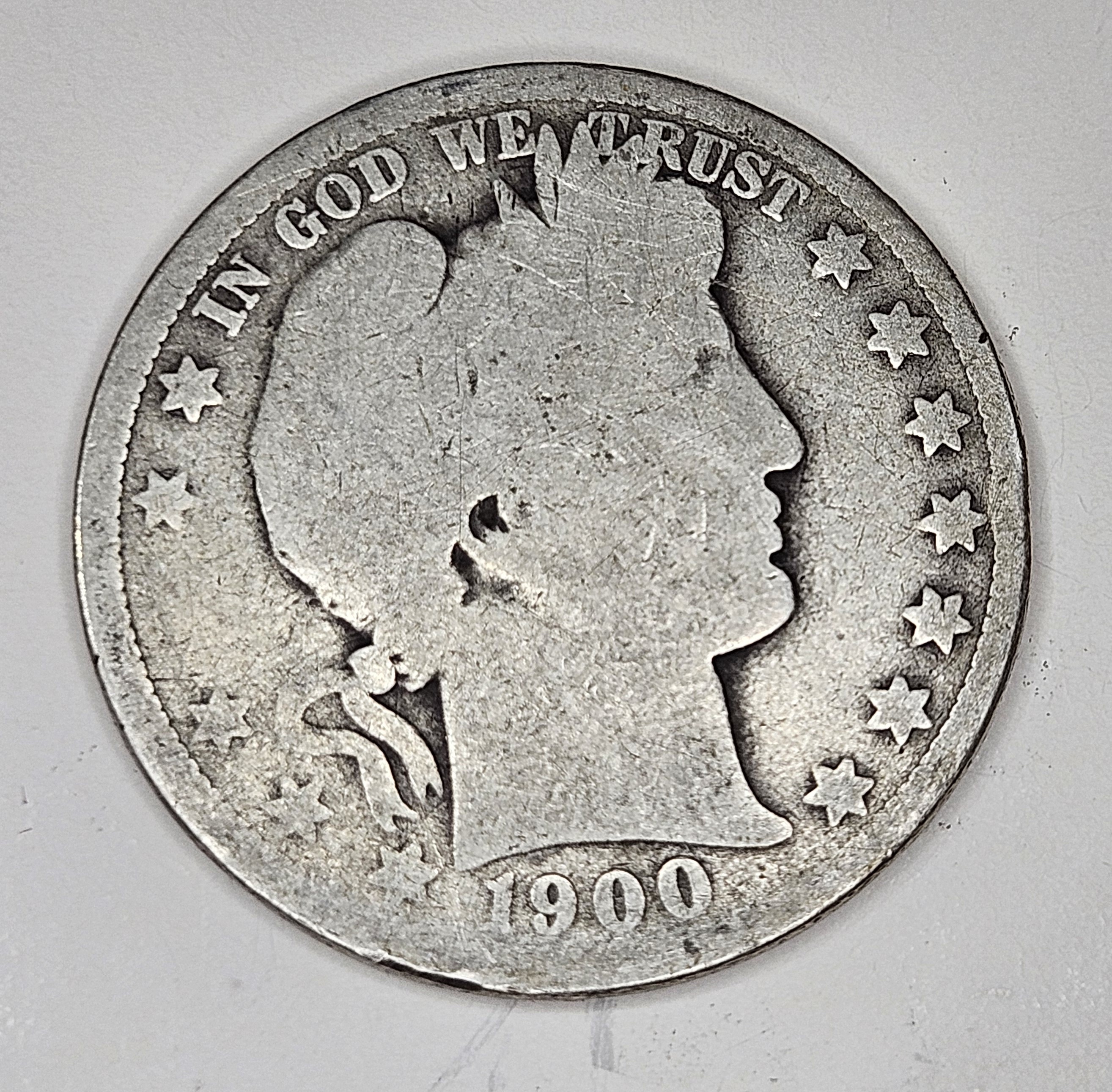 1900 o Barber Half Dollar 90% Silver- USA Coin | Property Room