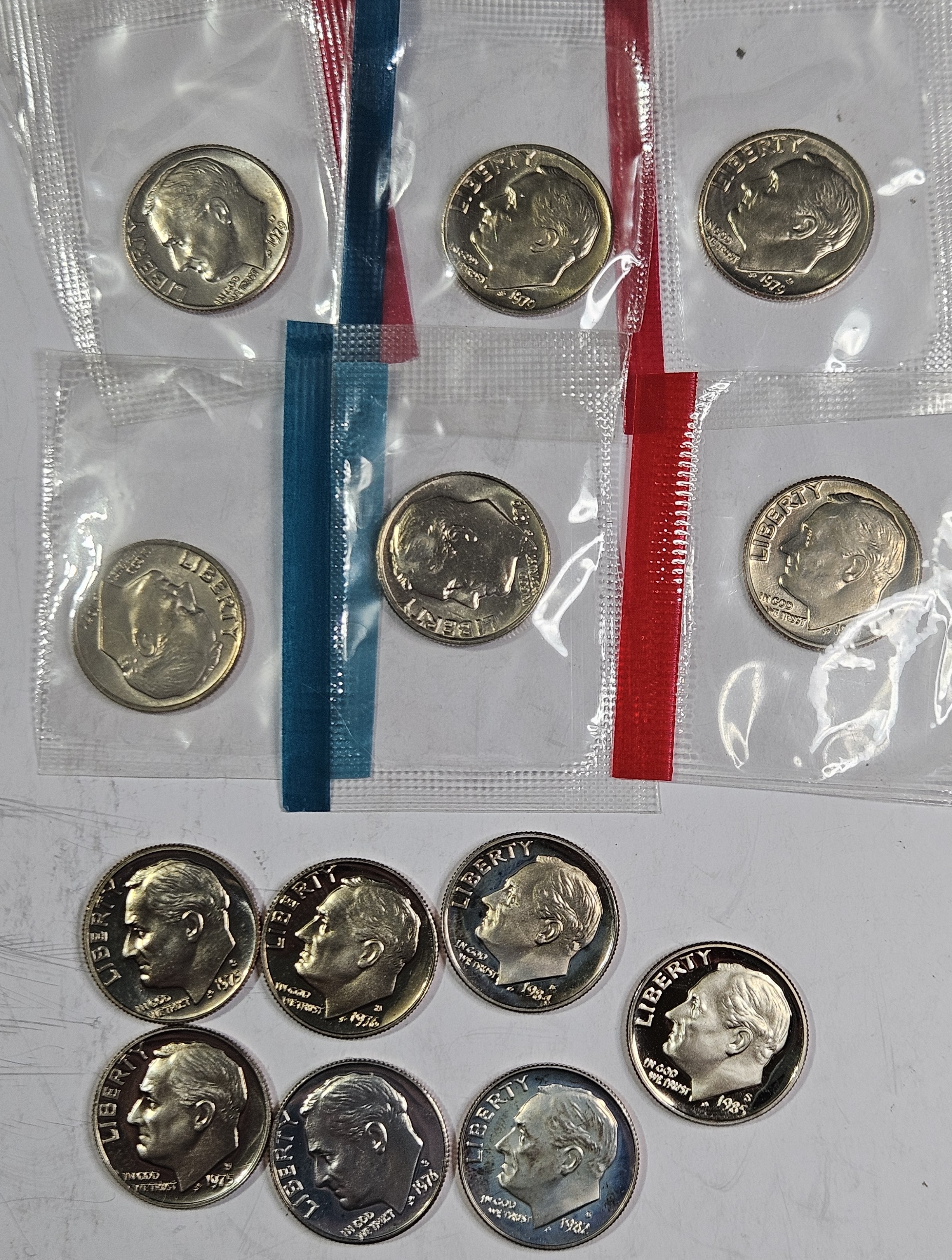 (13) Assorted US Mint and Proof Roosevelt Dimes | Property Room
