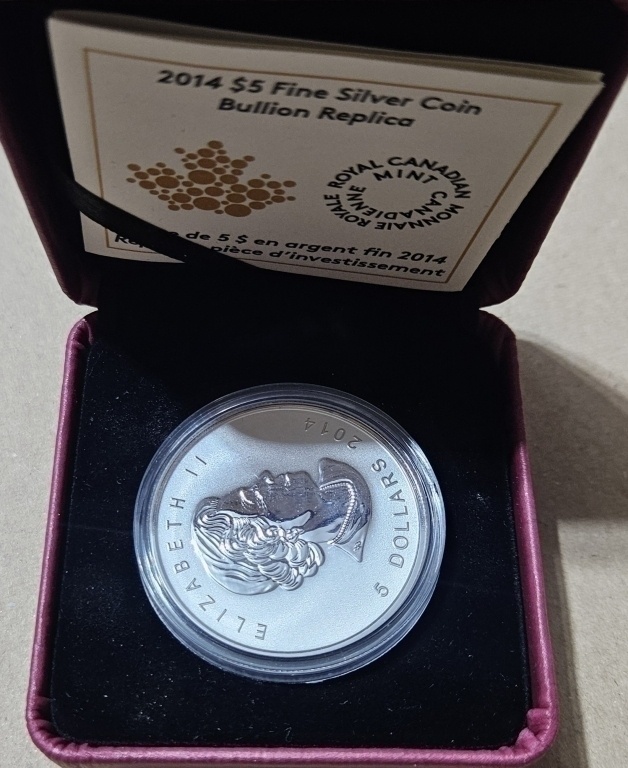 2014 RCM 1 oz Pure Silver Maple Leaf w/COA | Property Room