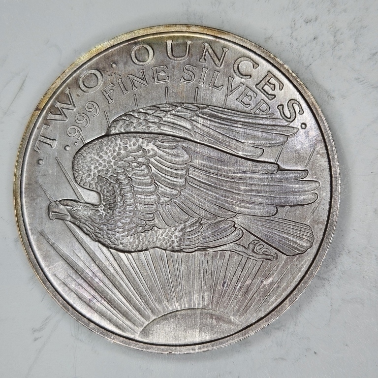TWO Ounce Silver Round .999 Pure Silver Buffalo Head Nickel Design ...