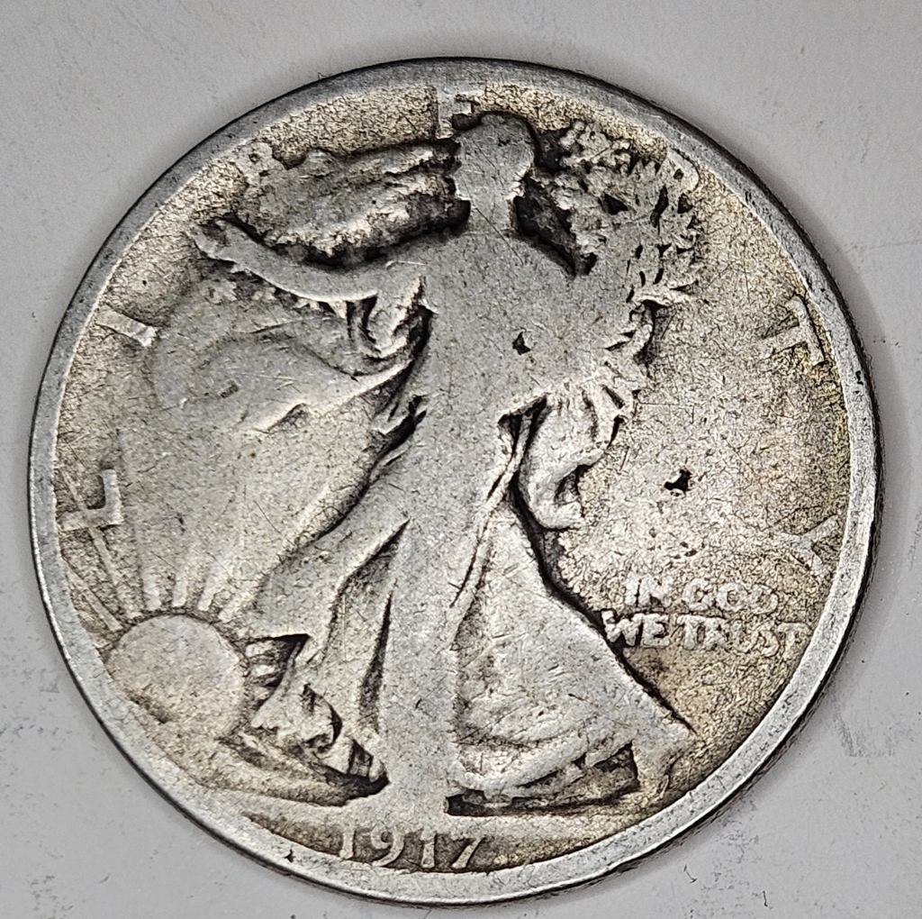 1917 Reverse San Francisco Mint Walking Liberty Half Dollar Coin | Property Room