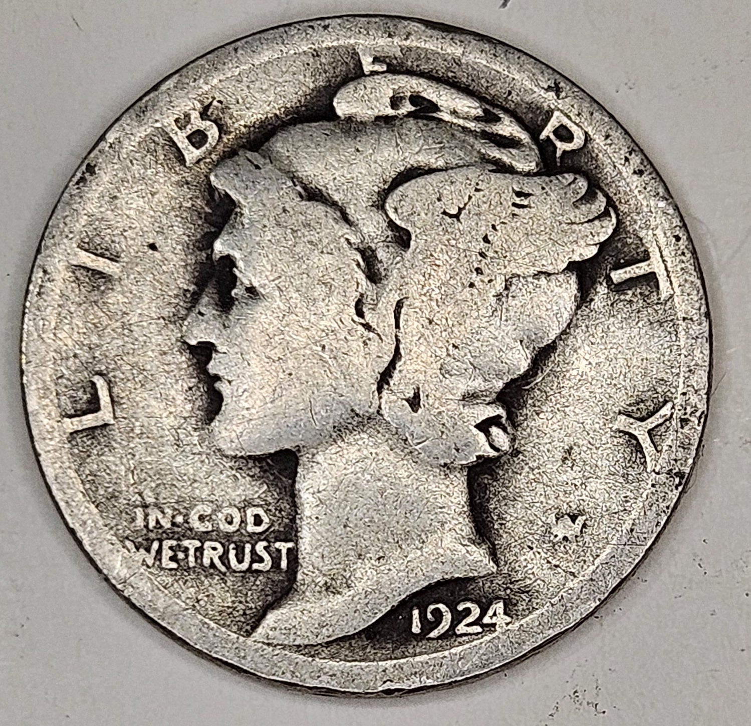 1924 p Mercury Dime 90% Silver- USA Coins | Property Room