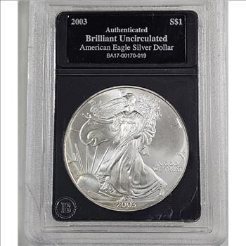 2003 US Silver Dollar - BU in Slab | Property Room