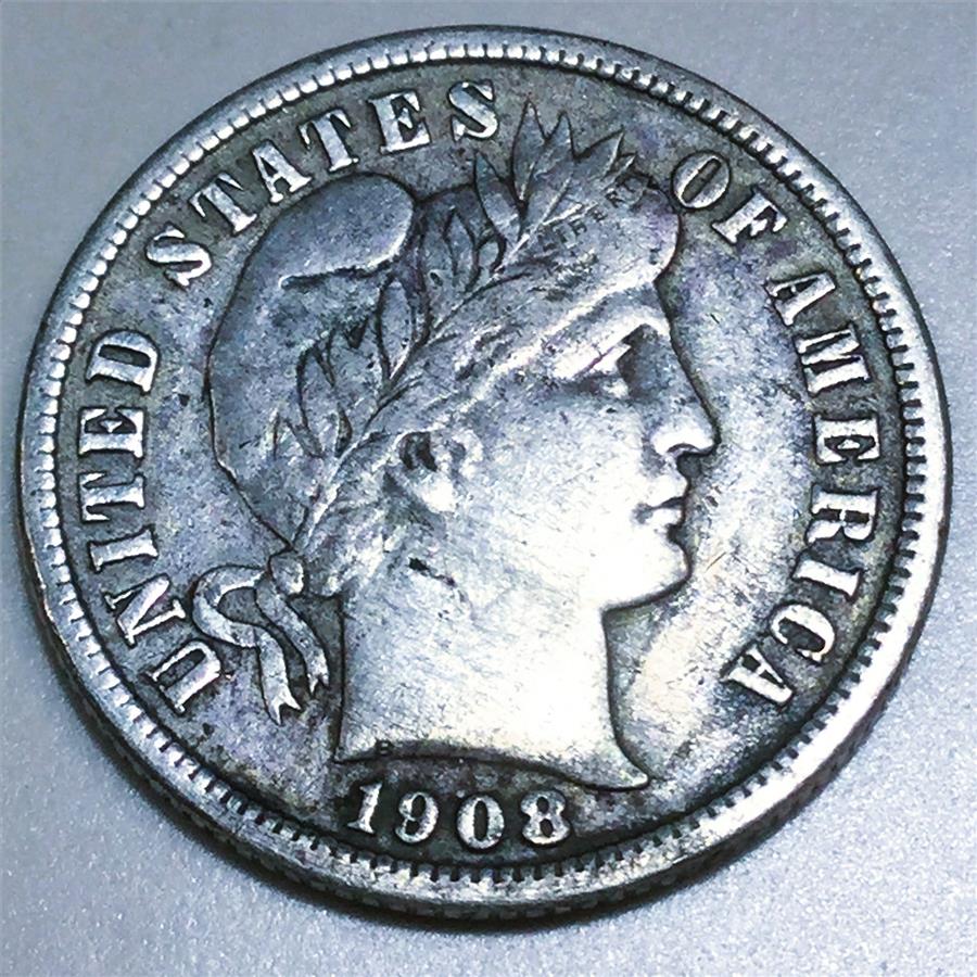 1908-S Barber Dime Beautiful High Grade Coin | Property Room