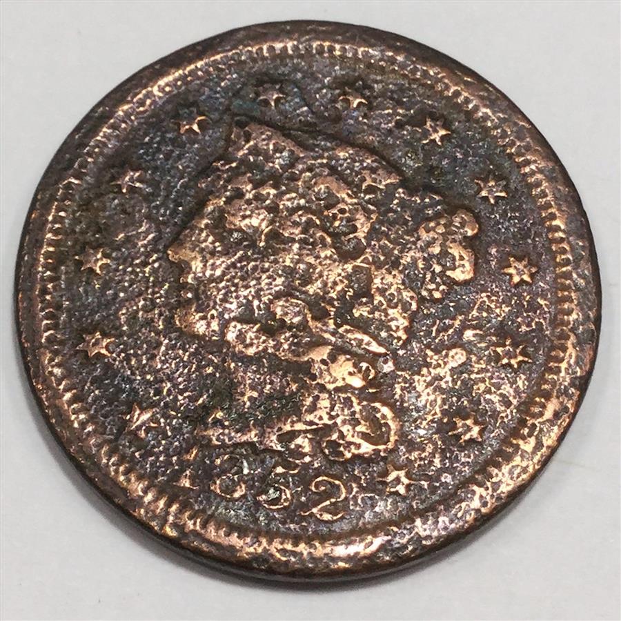 1852 Braided Hair Large Cent Beautiful Coin | Property Room