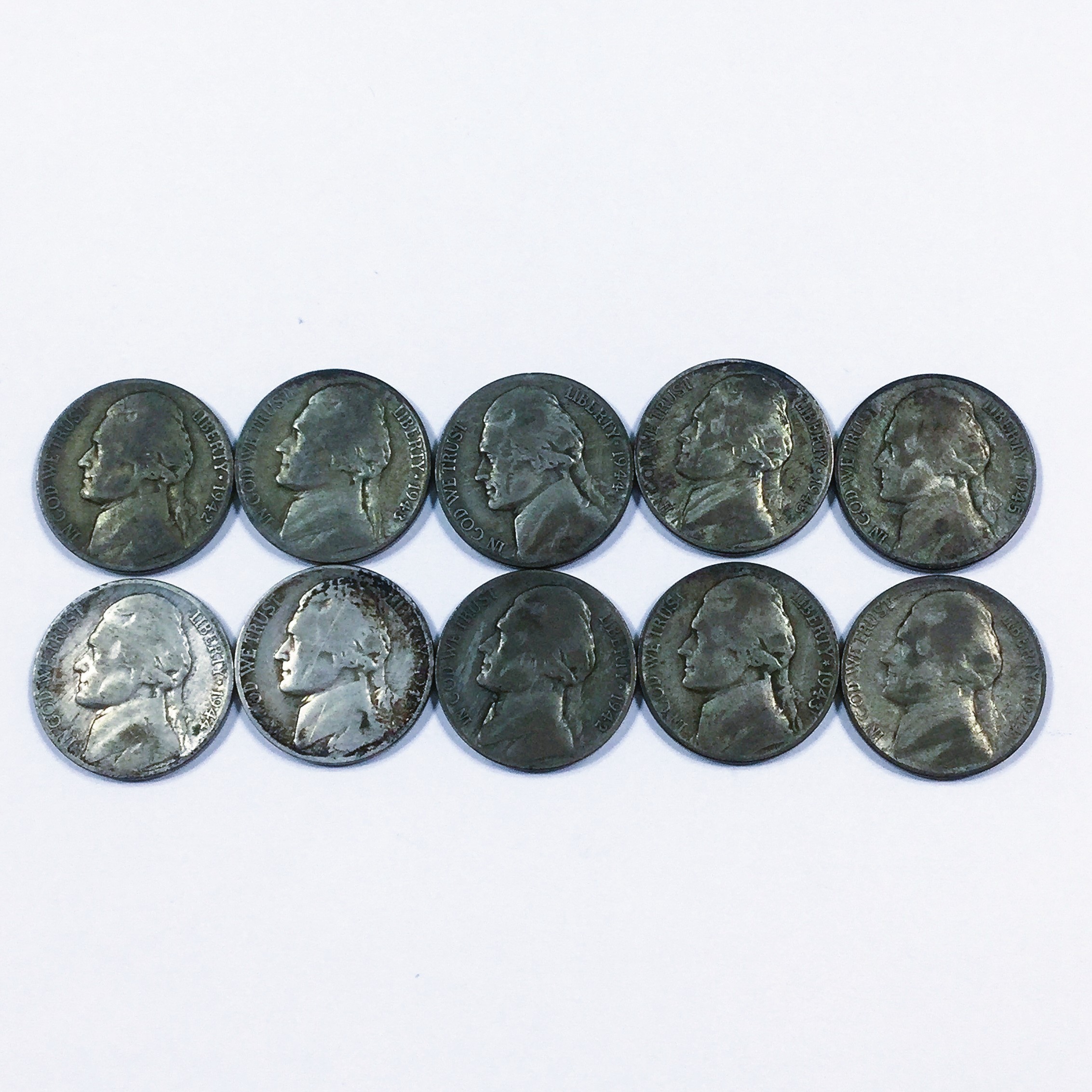 10 Silver War Nickels Beautiful Coins | Property Room