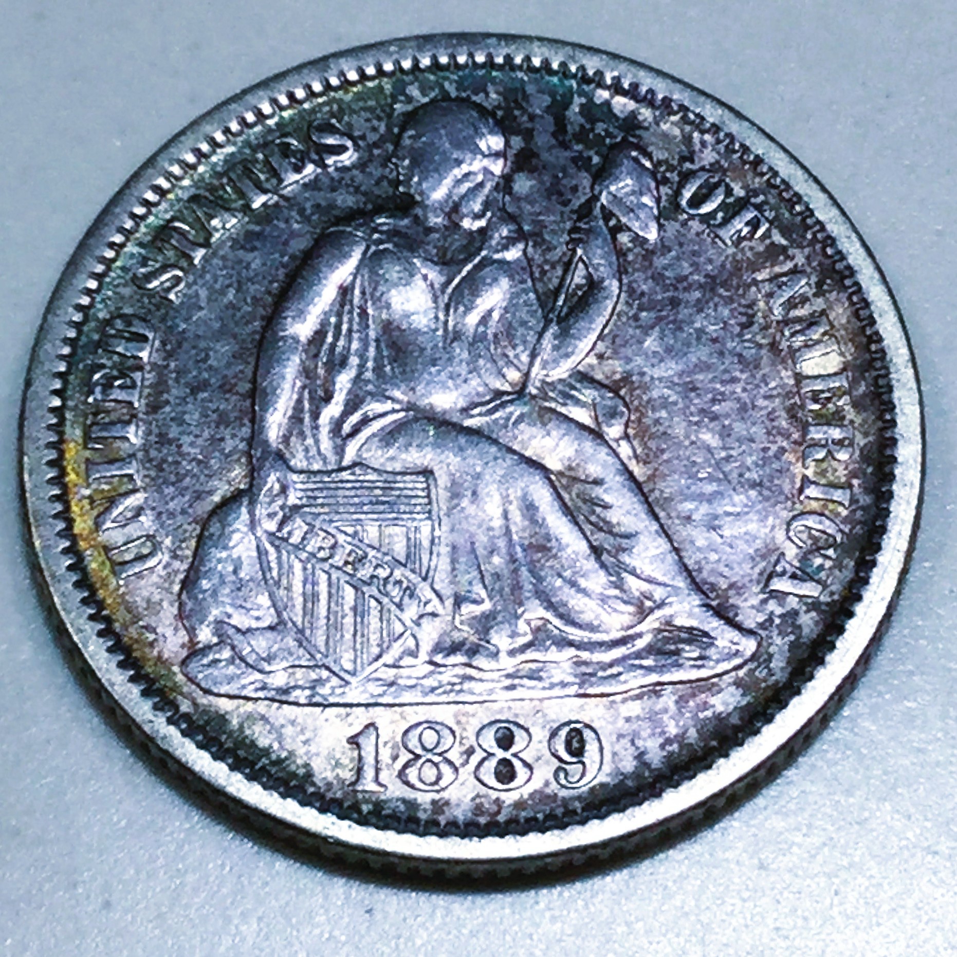 1889 AU/BU Seated Liberty Dime Beautiful Coin Rare Date | Property Room