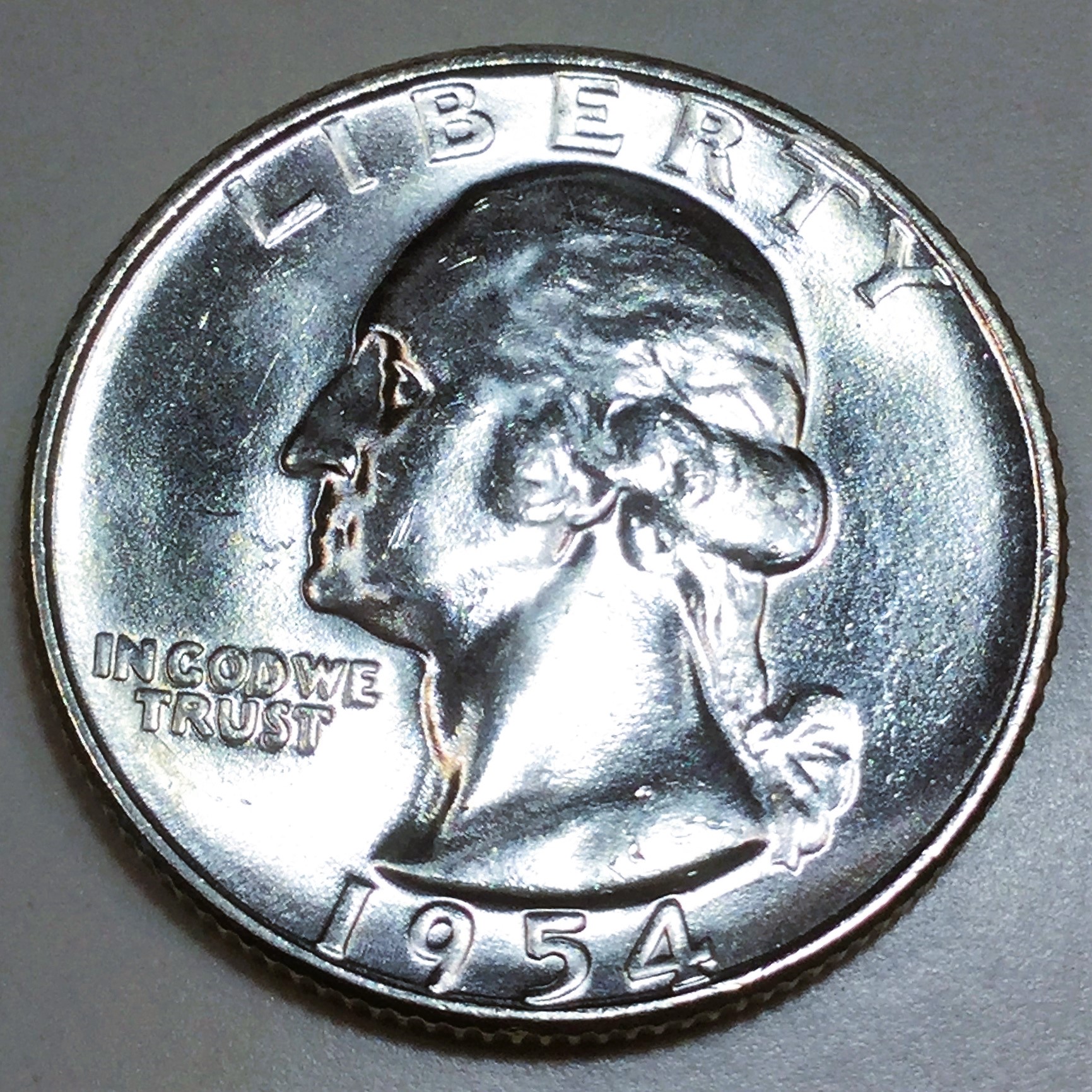 1954-D Washington Silver Quarter Beautiful Gem Uncirculated Coin ...