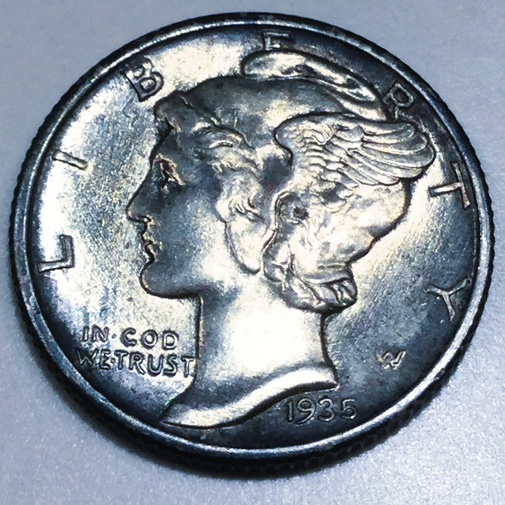 1935 Uncirculated Mercury Dime Beautiful Coin | Property Room