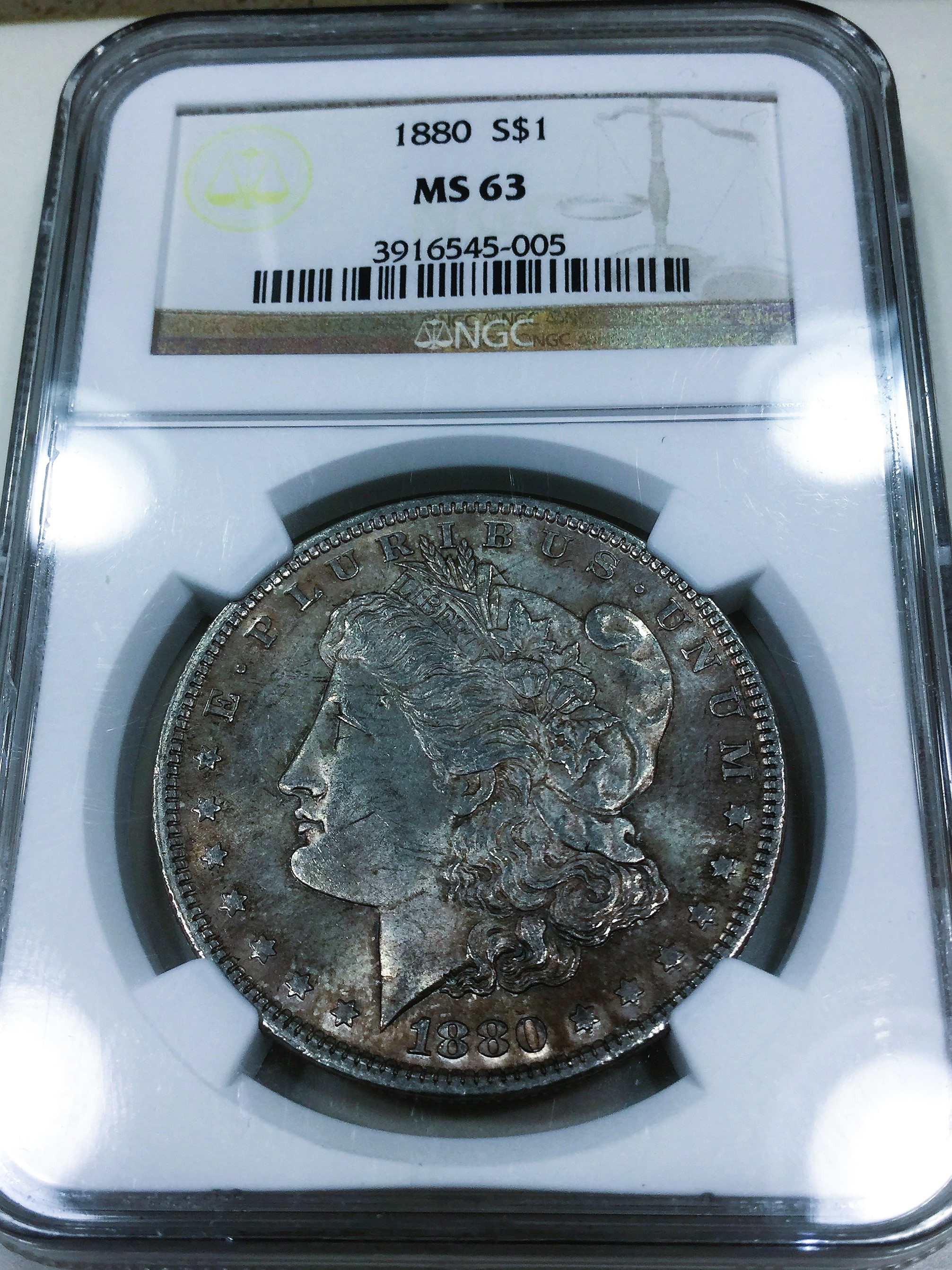 1880 Morgan Silver Dollar NGC MS63 Beautiful Coin | Property Room