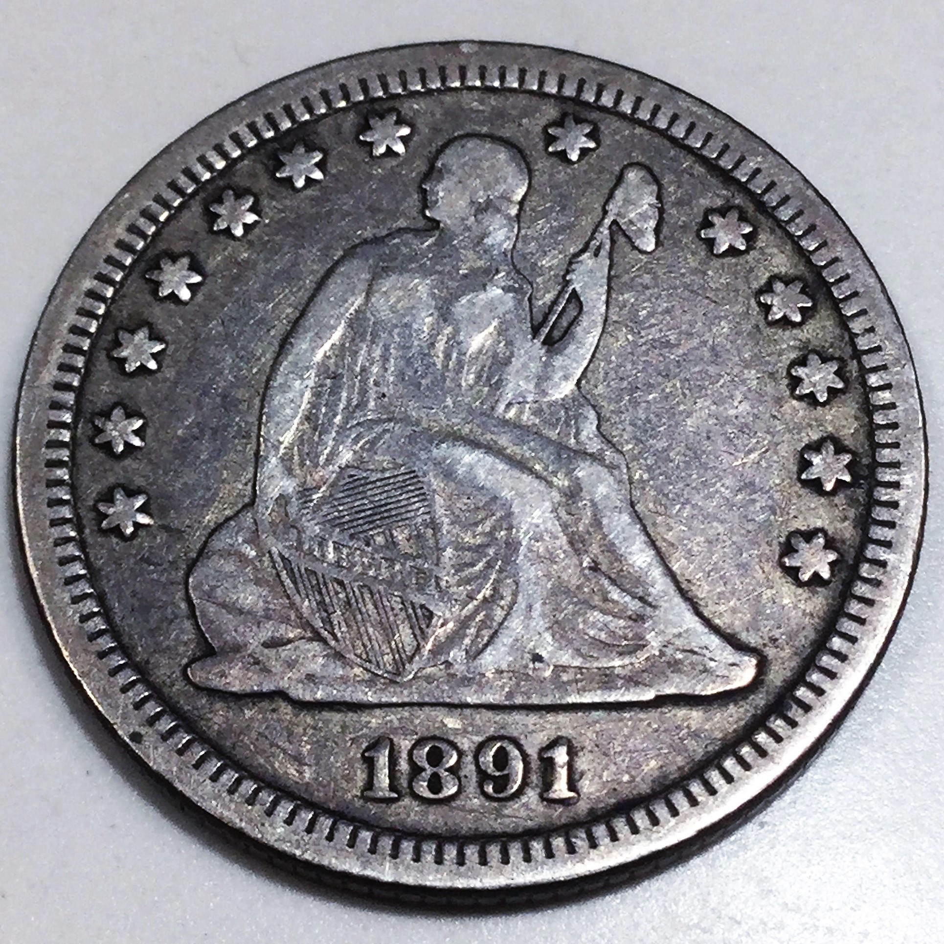1891 Seated Liberty Quarter Beautiful Coin Rare Date | Property Room