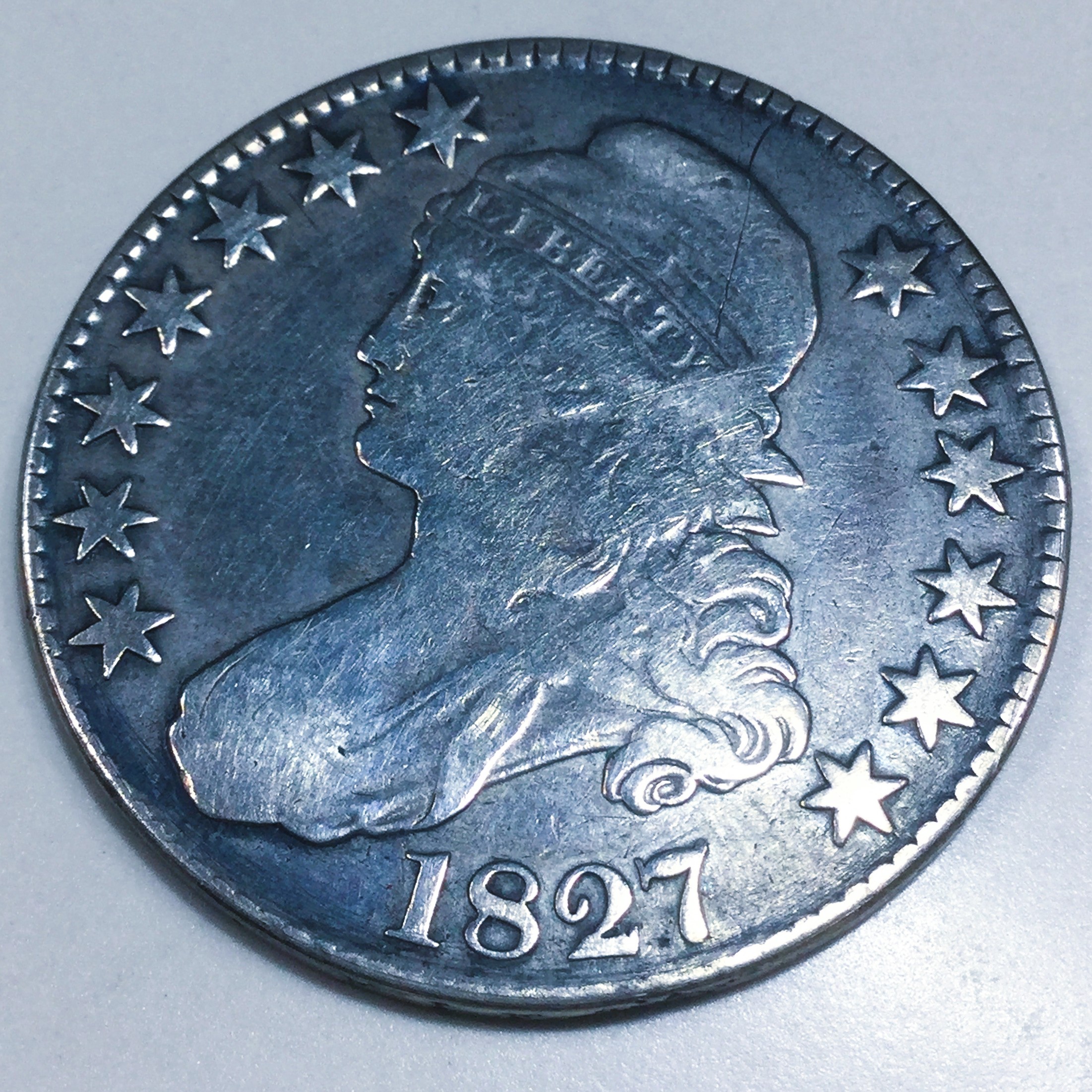 1827 Capped Bust Half Dollar Beautiful High Grade Coin Rare Date ...