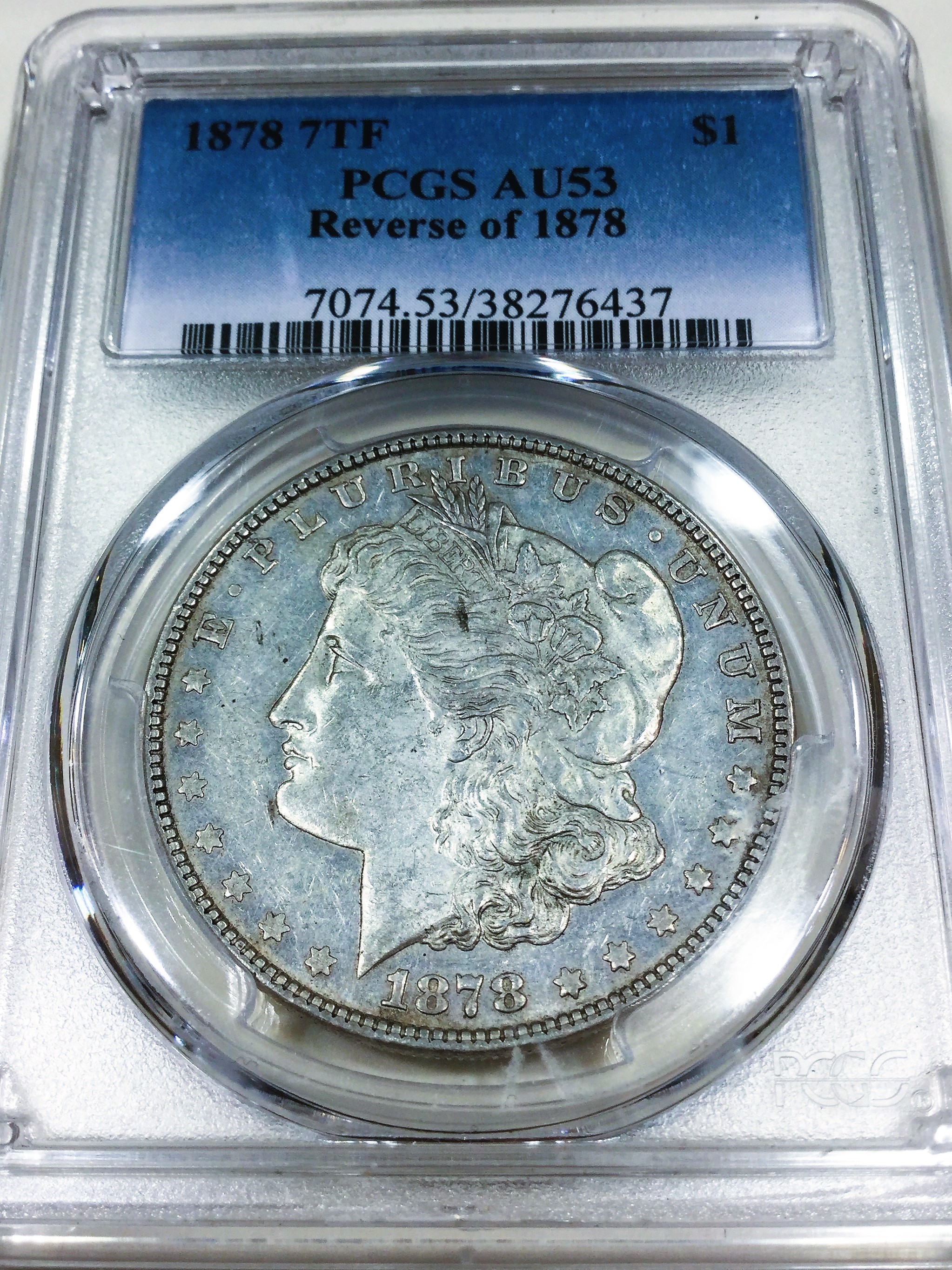 1878 7TF Reverse 78 Morgan Silver Dollar PCGS AU53 Beautiful Coin Rare Date | Property Room