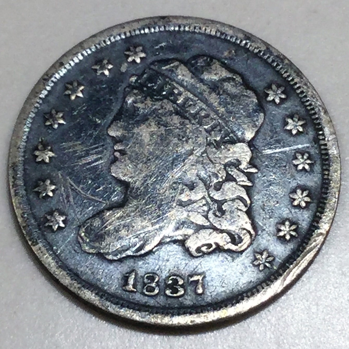 1837 Capped Bust Half Dime Beautiful High Grade Coin | Property Room