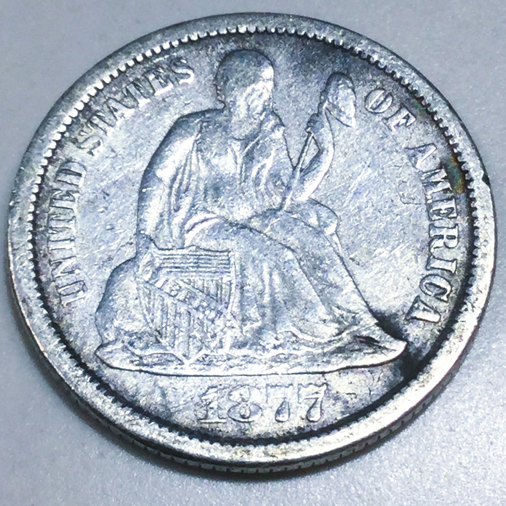 1877-CC Seated Liberty Dime Beautiful Coin Rare Date | Property Room