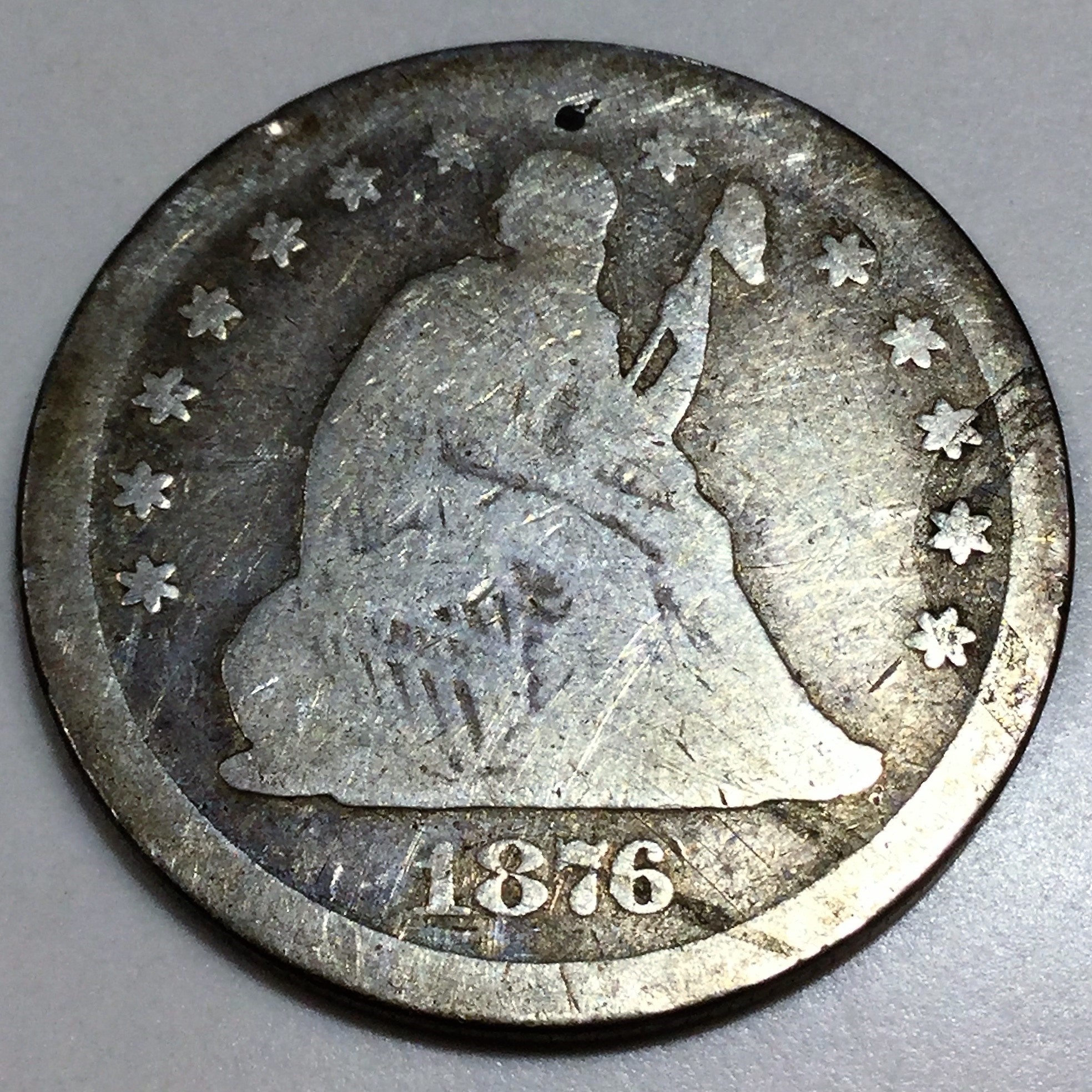 1876-CC Seated Liberty Quarter Beautiful Coin Rare Date | Property Room