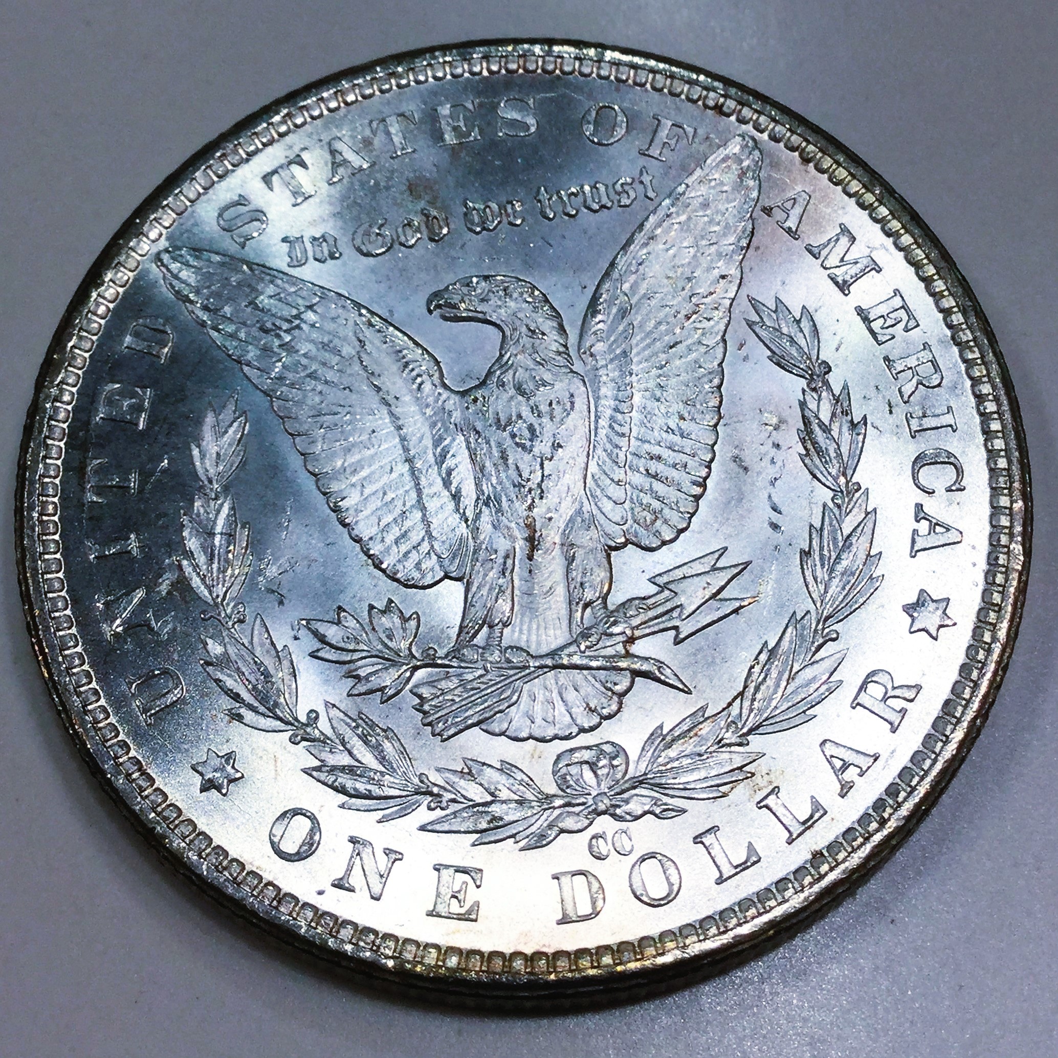 1883-CC Gem Uncirculated Morgan Silver Dollar Beautiful Coin Rainbow ...