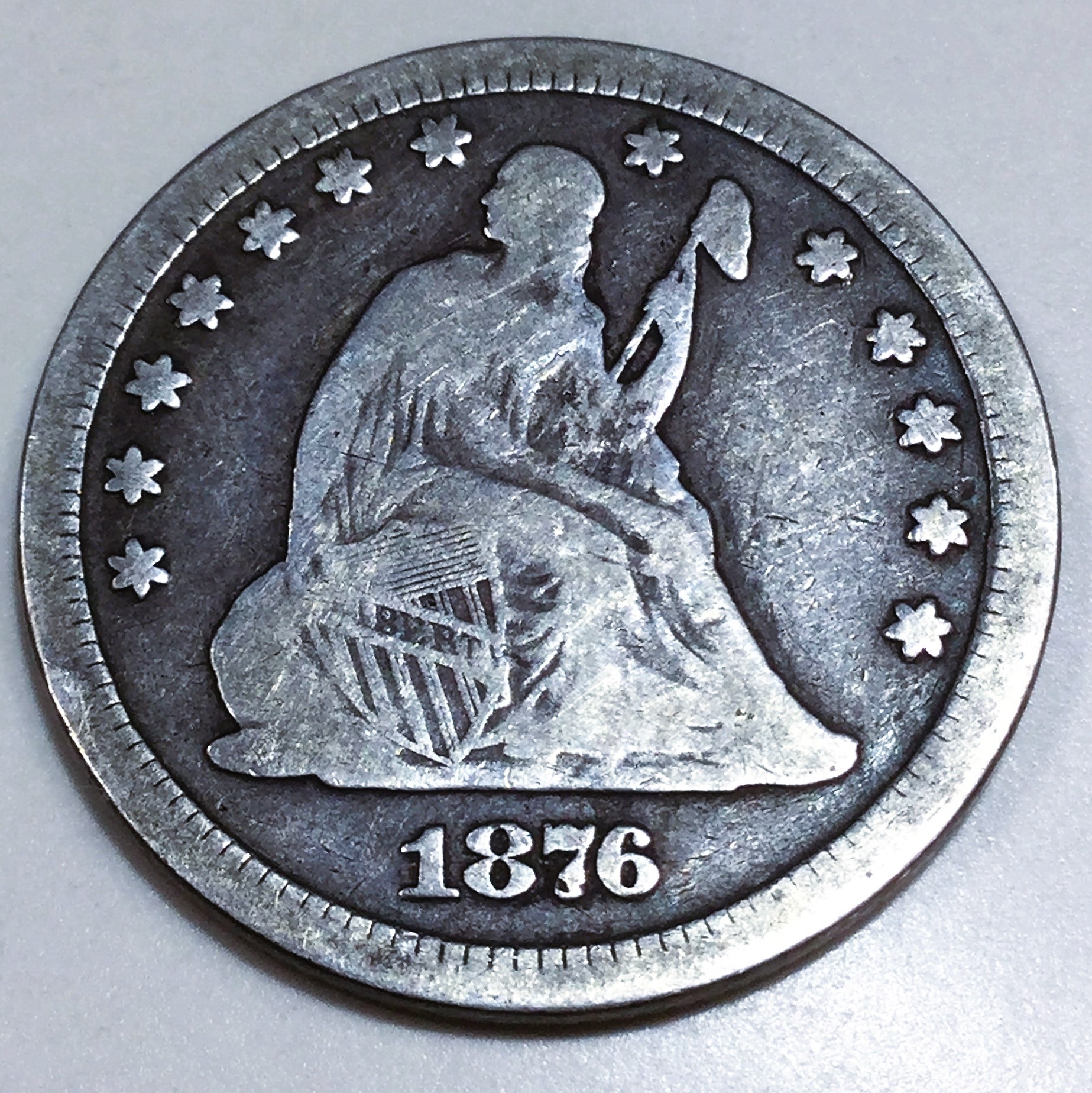 1876-CC Seated Liberty Quarter Beautiful Coin Rare Date | Property Room
