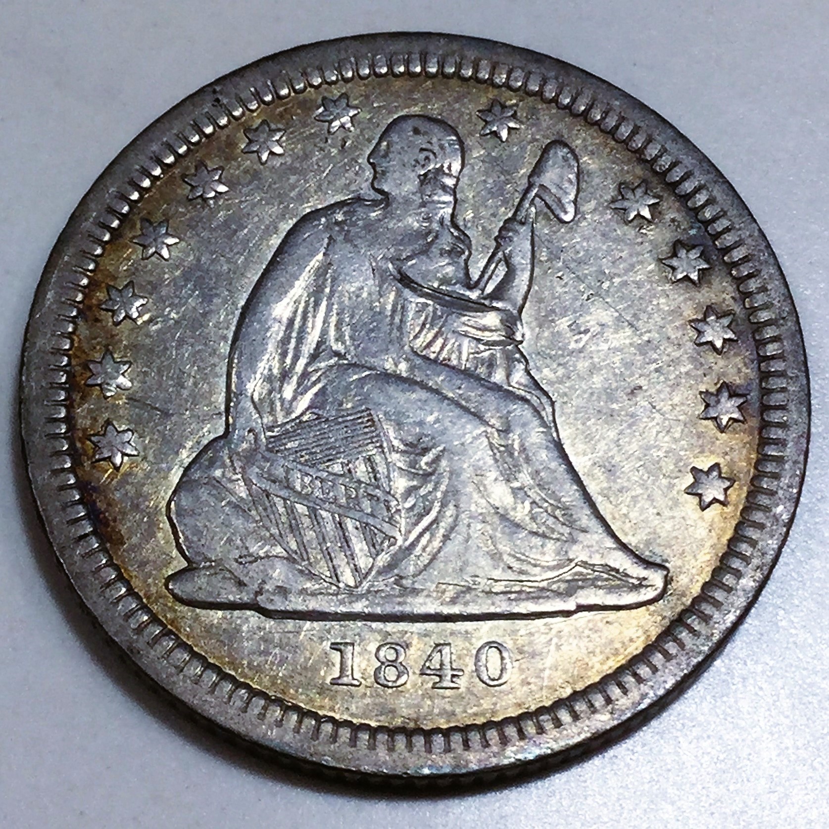1840 Seated Liberty Quarter Beautiful High Grade Coin Rare Date ...