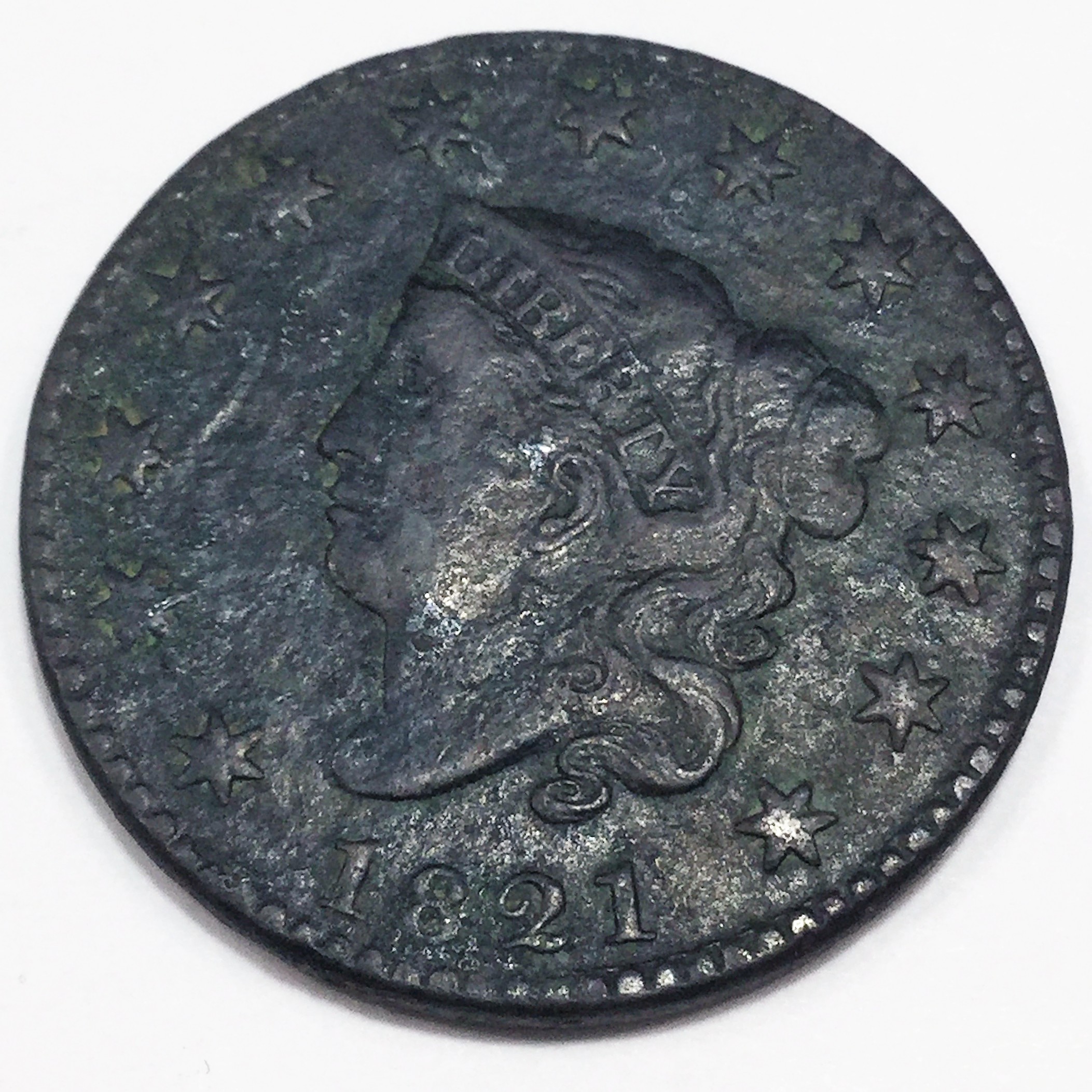 1821 Coronet Head Large Cent Beautiful High Grade Coin Rare Date ...