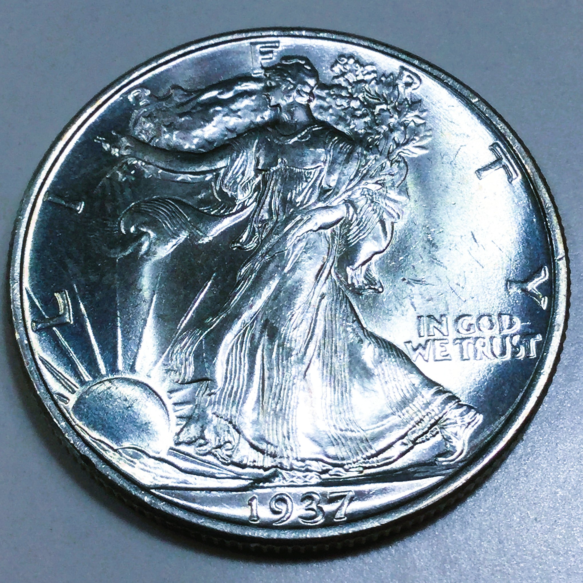 1937 Gem Uncirculated Walking Liberty Half Dollar Beautiful Coin | Property Room