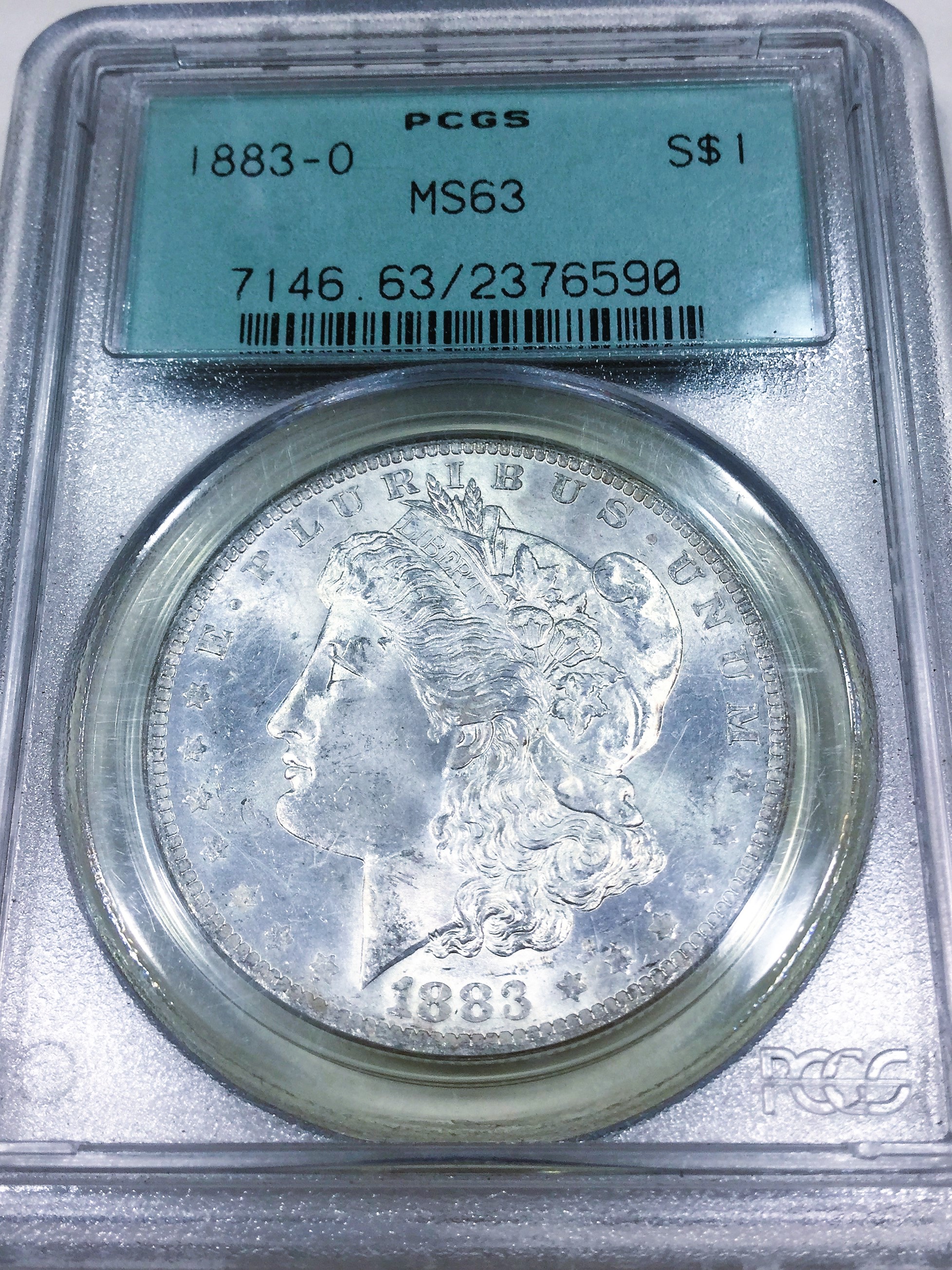 1883-O Morgan Silver Dollar PCGS MS63 Beautiful Coin Old Green Holder | Property Room