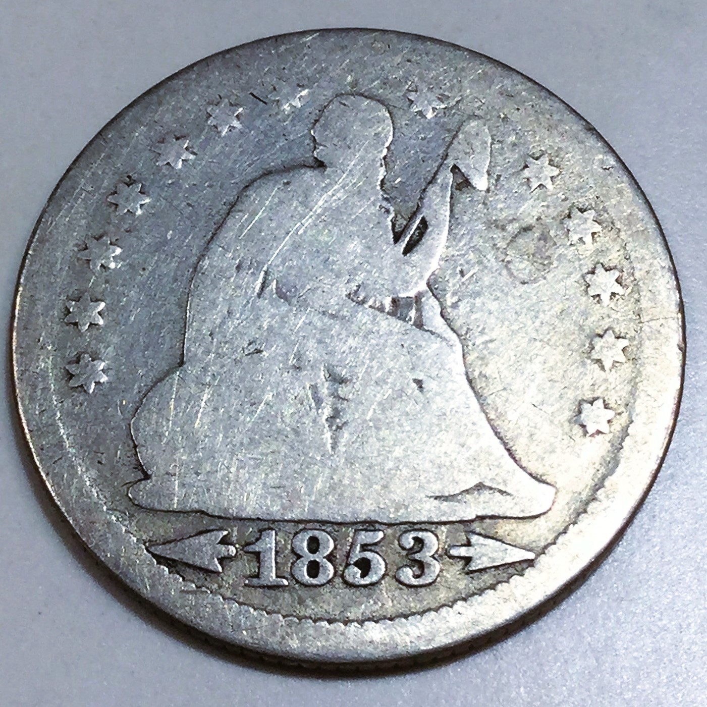 1853 Seated Liberty Quarter Beautiful Coin Rare Date | Property Room