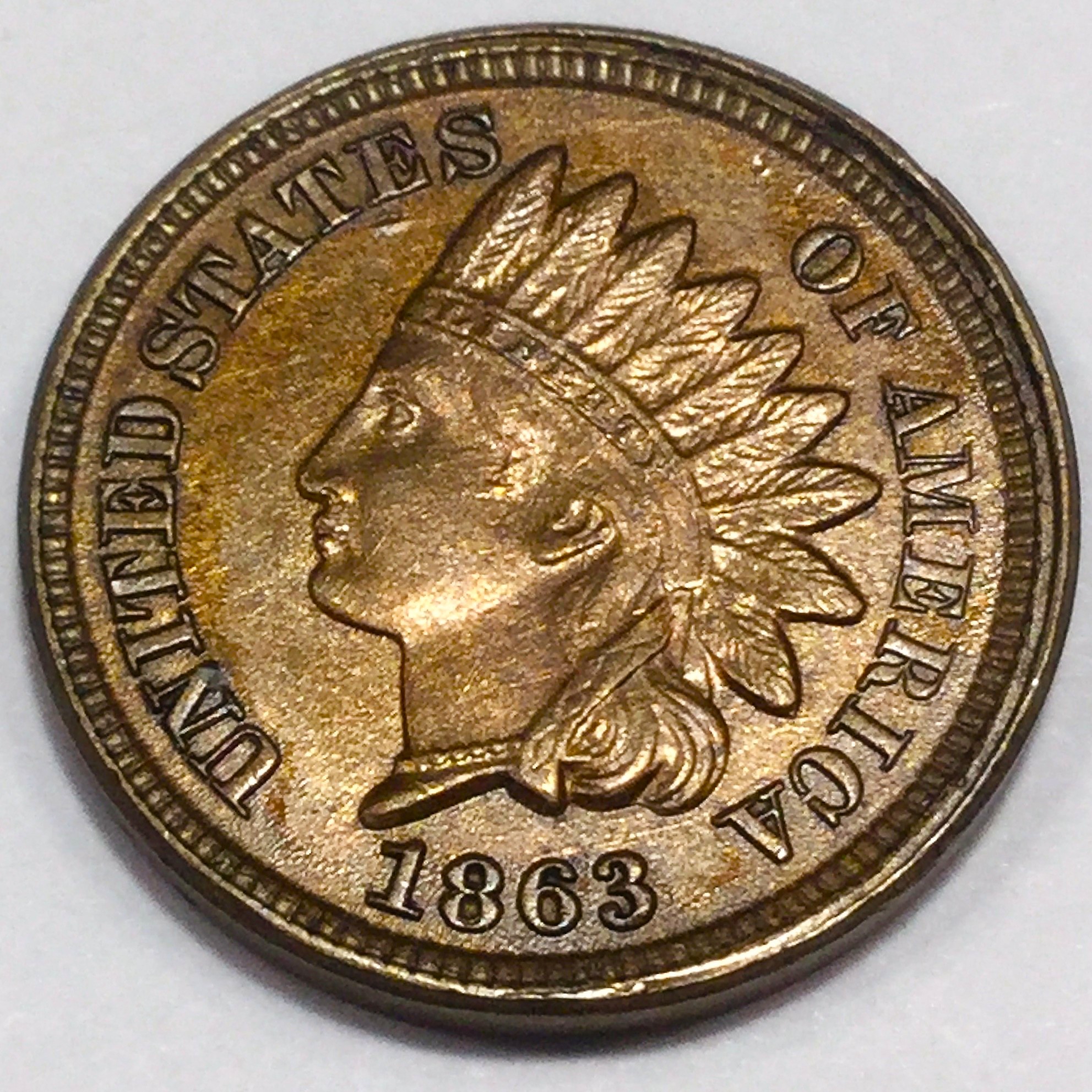 1863 Uncirculated Indian Head Penny Beautiful Coin Rare Date | Property ...