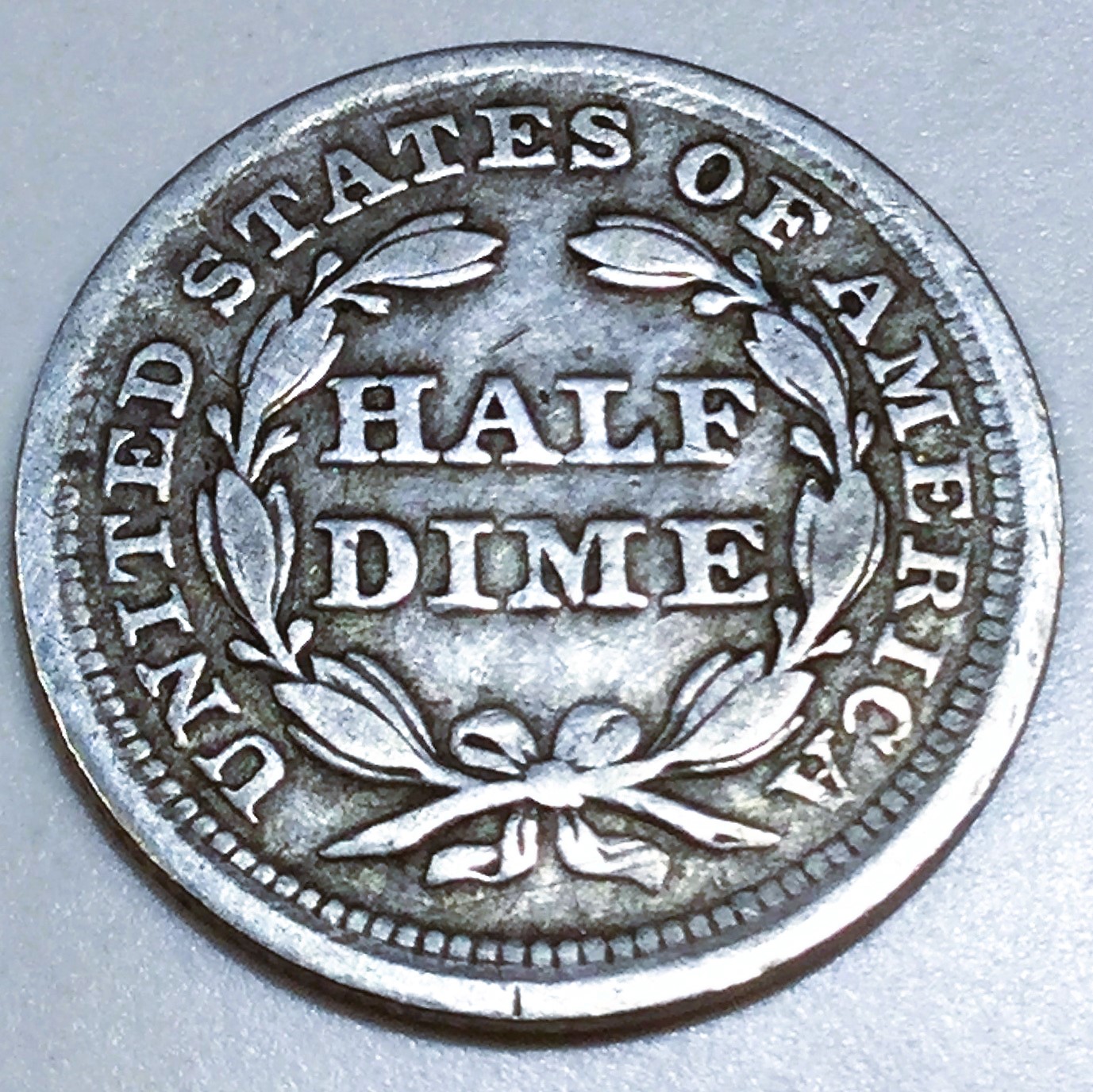 1857 Seated Liberty Half Dime Beautiful High Grade Coin Rare Date | Property Room